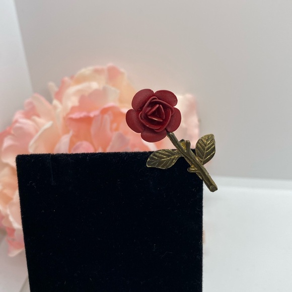 Jewelry | Vintage Red Rose Pin | Poshmark